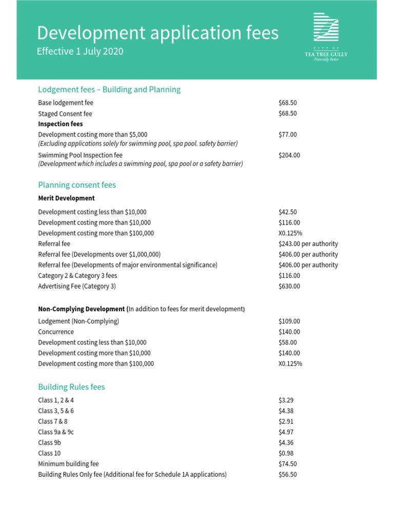 Development Application Fees Overview | PDF | Business