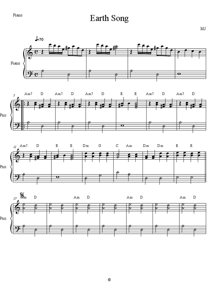 Earth Song Piano | PDF
