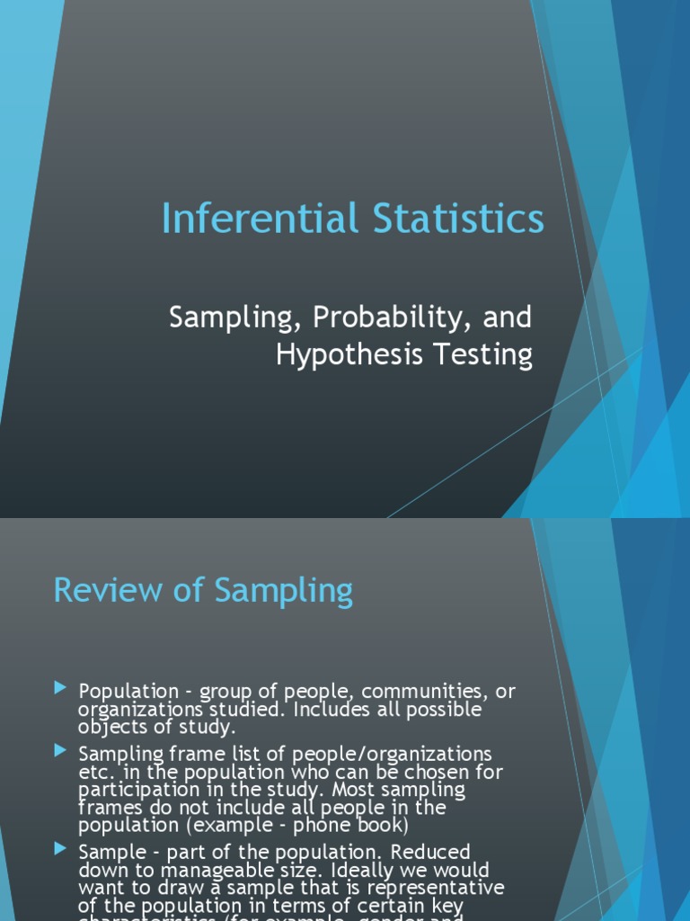 Inferential Statistics | PDF | Confidence Interval | Errors And Residuals