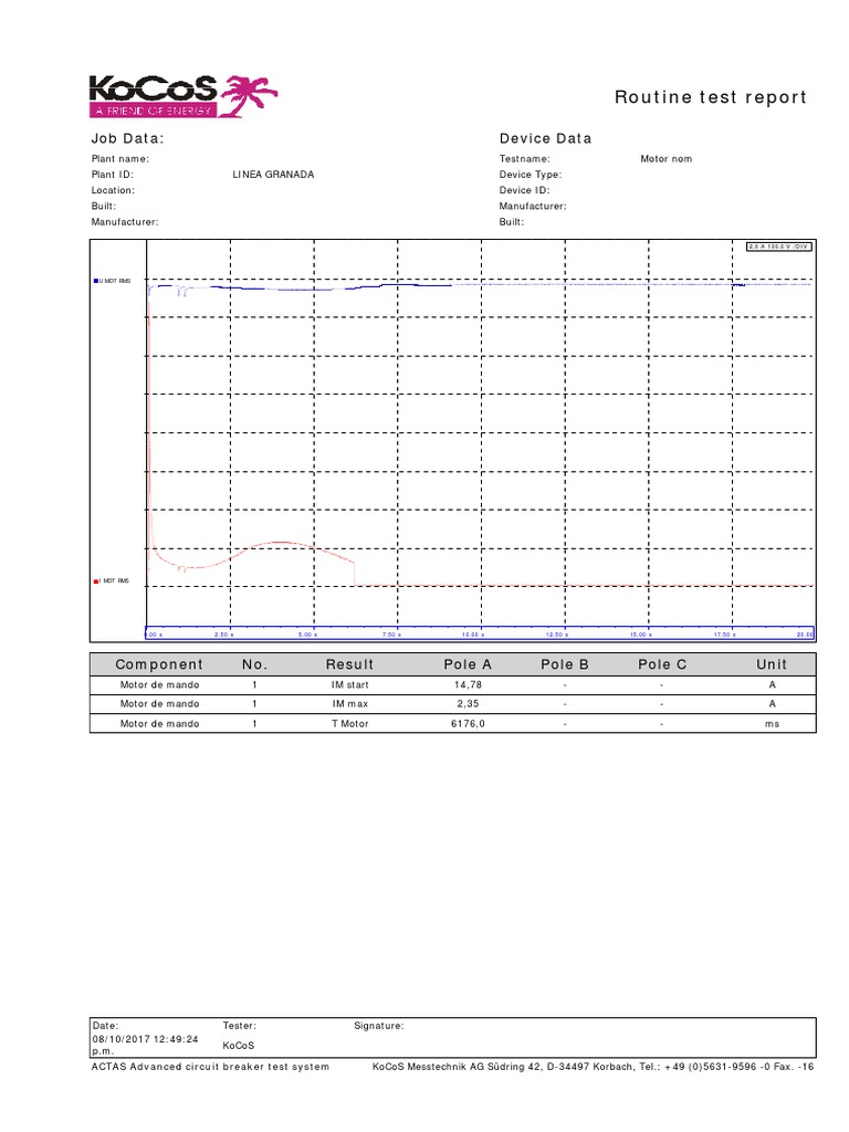 Routine Test Report: Device Data Job Data | PDF