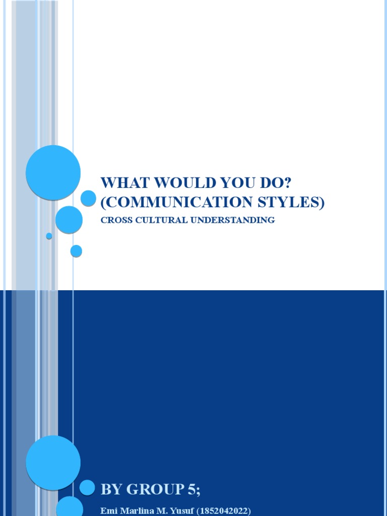 CCU GROUP 5 (Communication Style) | PDF | Nonverbal Communication ...
