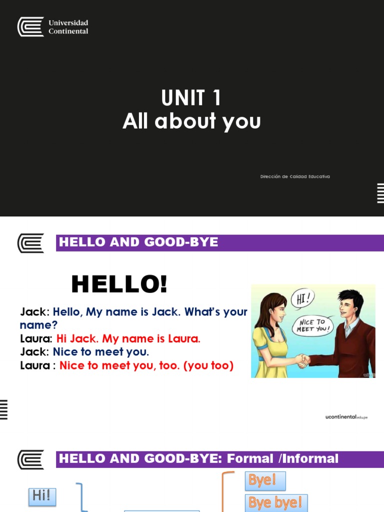 Unit 1 All About You: Dirección de Calidad Educativa | PDF | Object ...