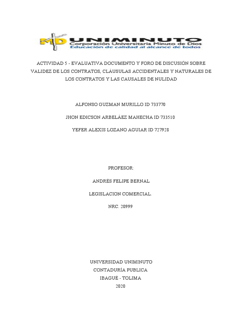 Validez y Cláusulas en Contratos | PDF | Derecho laboral | Arrendamiento