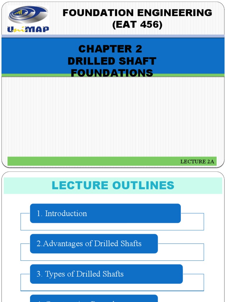 Chapter 2a) Drilled Shaft Foundations | PDF | Deep Foundation | Structural Engineering