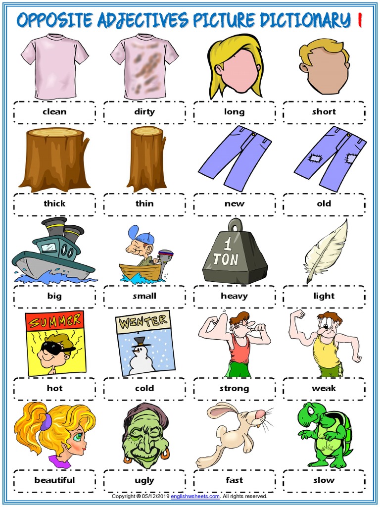 Opposite Adjectives | PDF