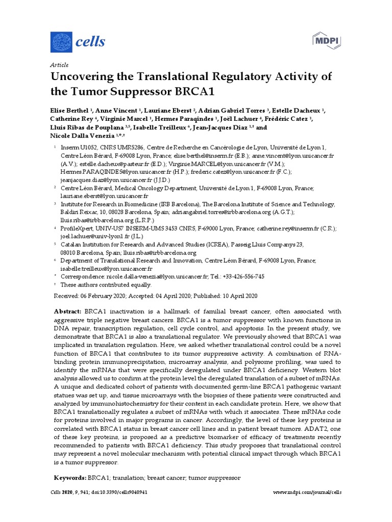 Uncovering The Translational Regulatory Activity o PDF | PDF ... Uncovering The Translational Regulatory Activity o PDF | PDF ...