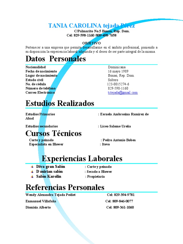 Curriculum Carolina | PDF