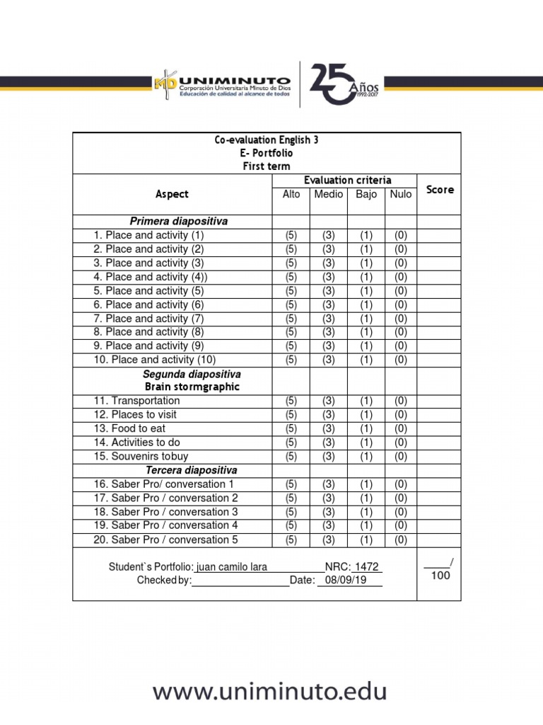 Calificar English 3 | PDF
