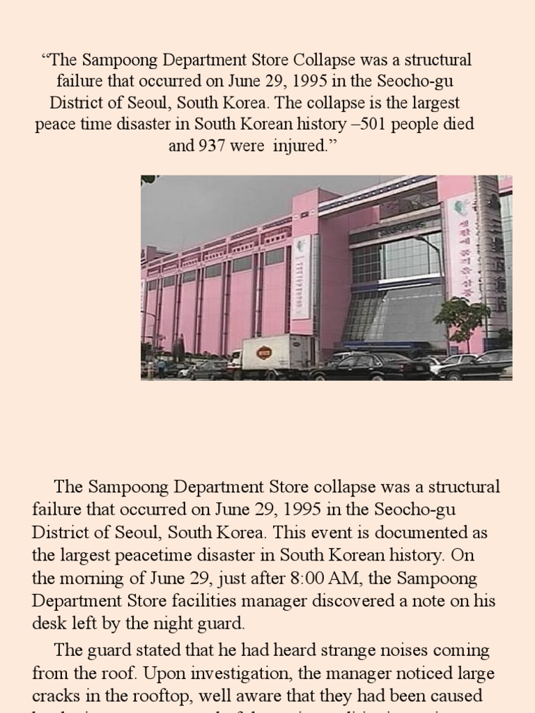 The Sampoong Department Store Collapse | PDF | Civil Engineering ...