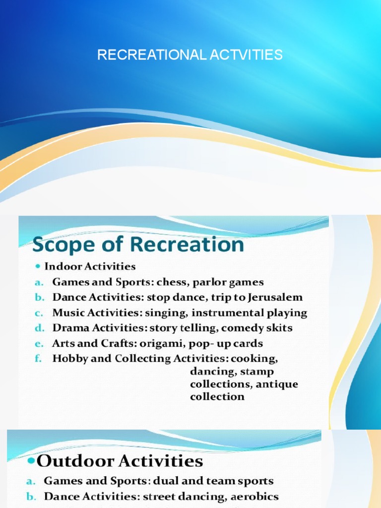 Recreational Activity | Download Free PDF | Outdoor Recreation | Recreation