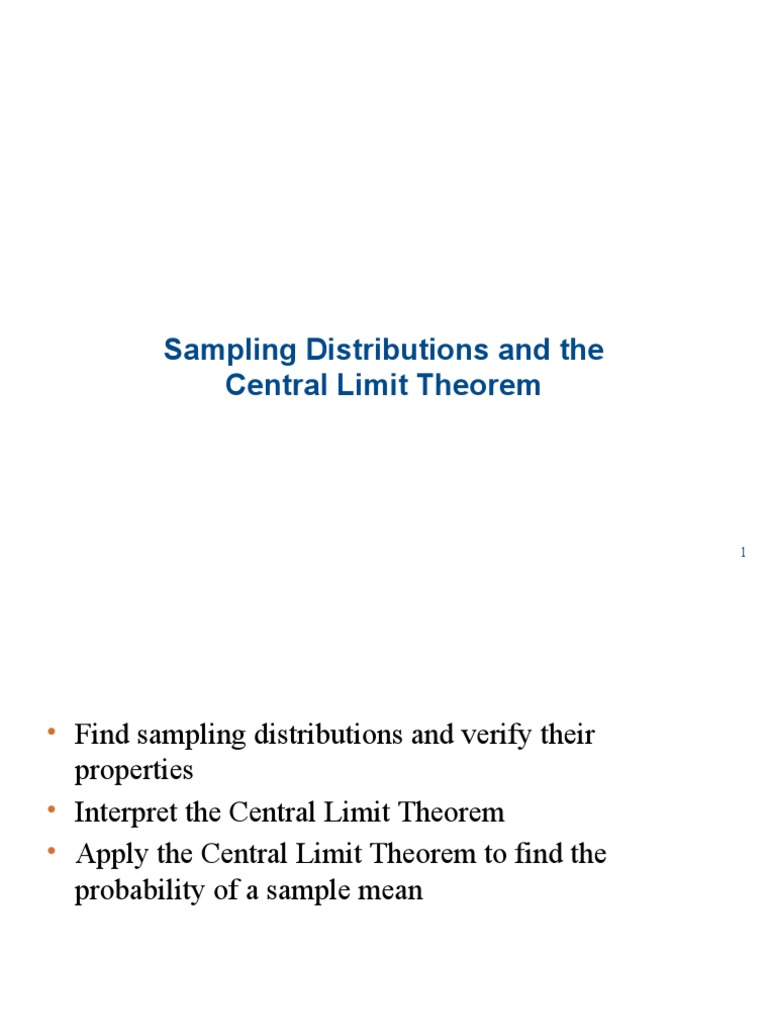 Sampling Distributions and The Central Limit Theorem | PDF | Mean ...