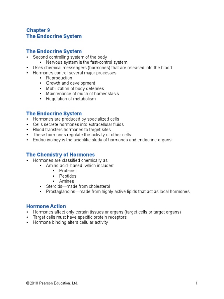 The Endocrine System The Endocrine System: © 2018 Pearson Education ...
