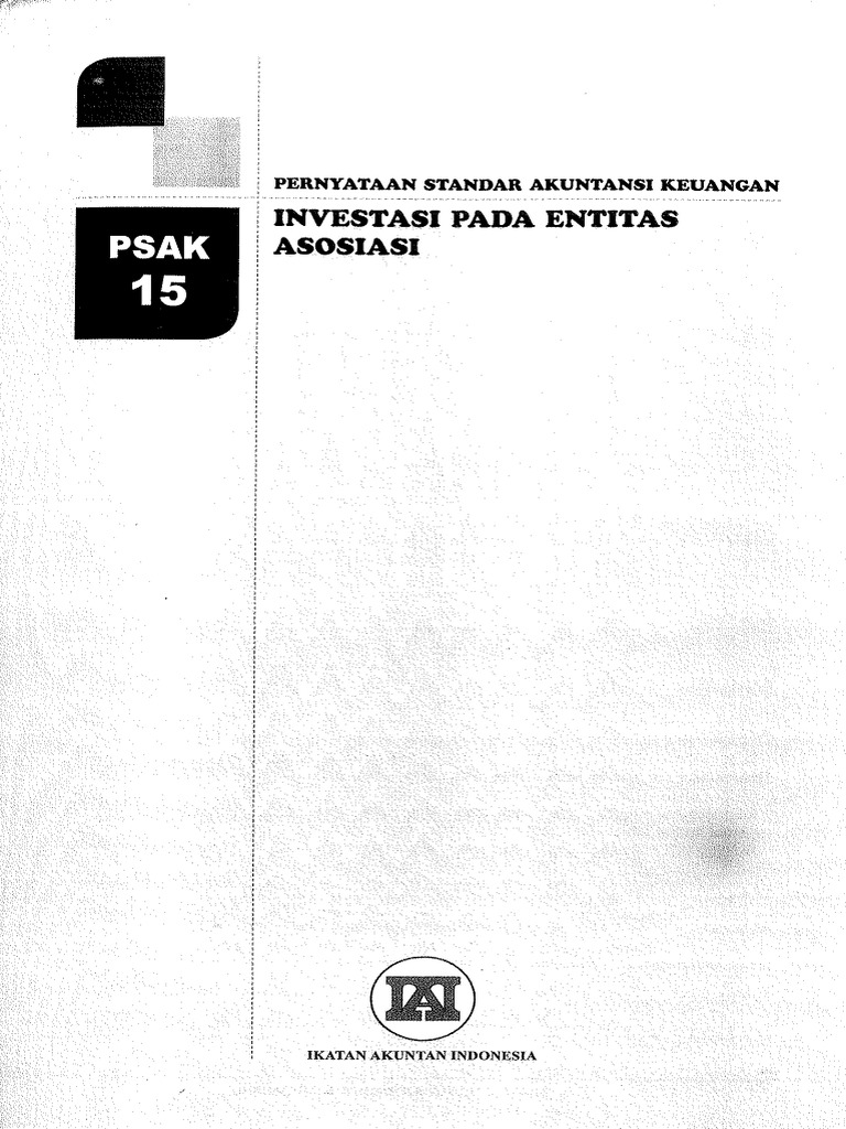 Psak 15 - Investasi Pada Entitas Asosiasi | PDF