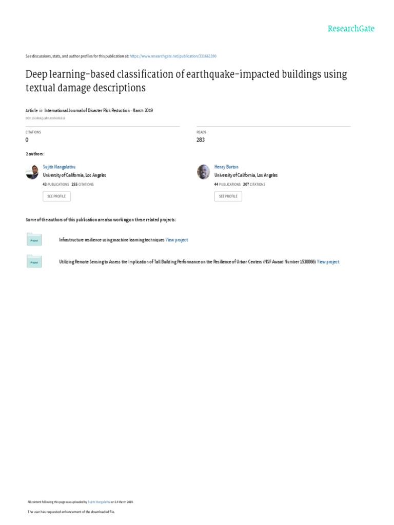 Deep Learning Approach for Rapid Earthquake Damage Classification Using Textual Building ...