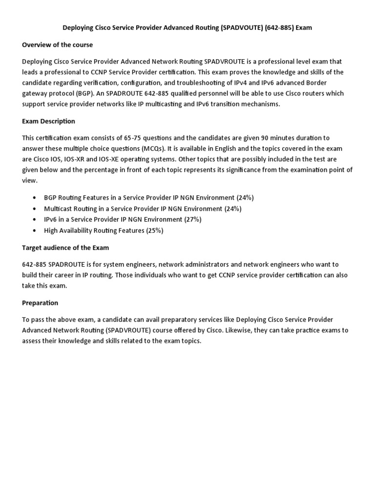 Deploying Cisco Service Provider Advanced Routing | PDF