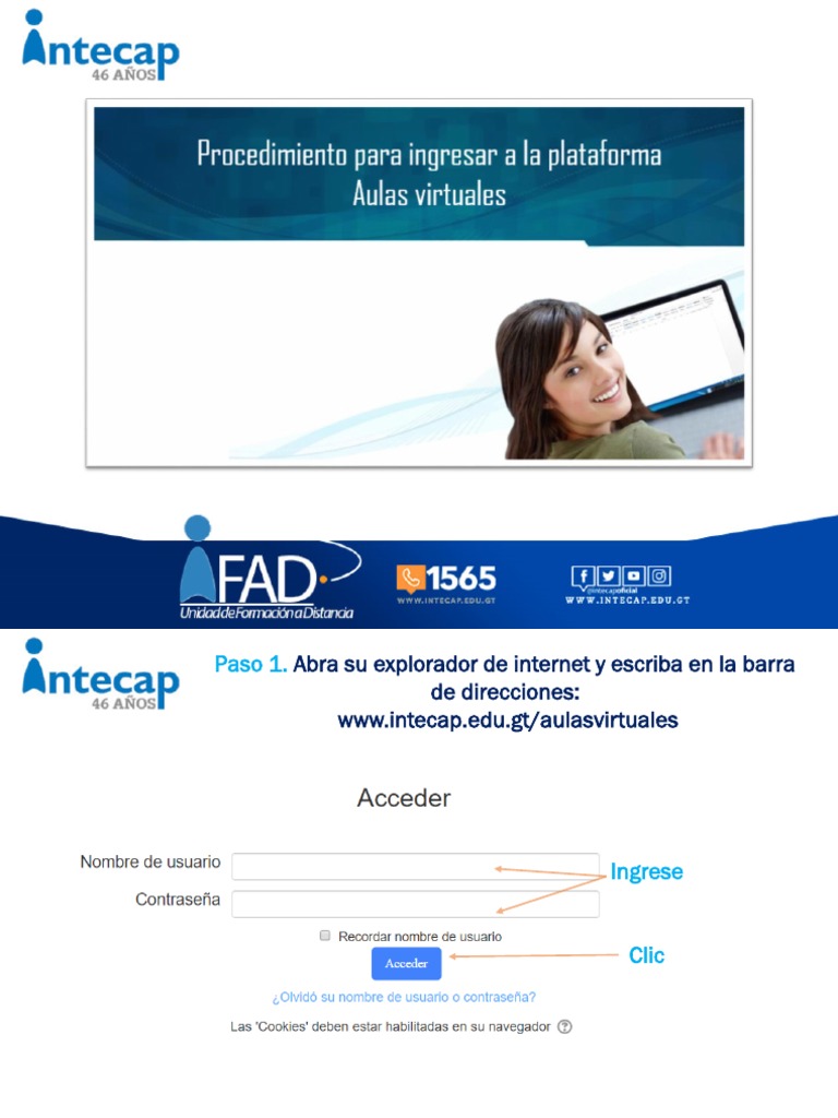 Guía de Acceso y Uso de Aulas Virtuales Intecap | PDF