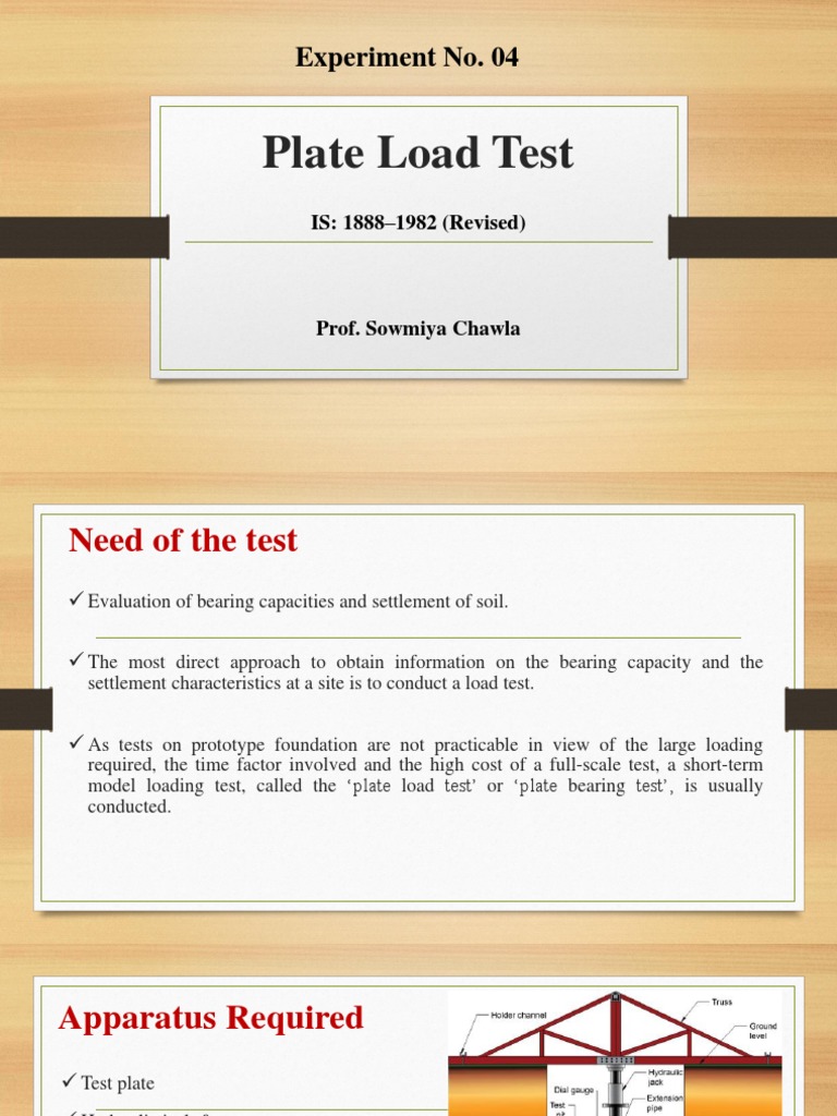 Plate Load Test Procedure and Analysis | PDF | Mechanical Engineering ...