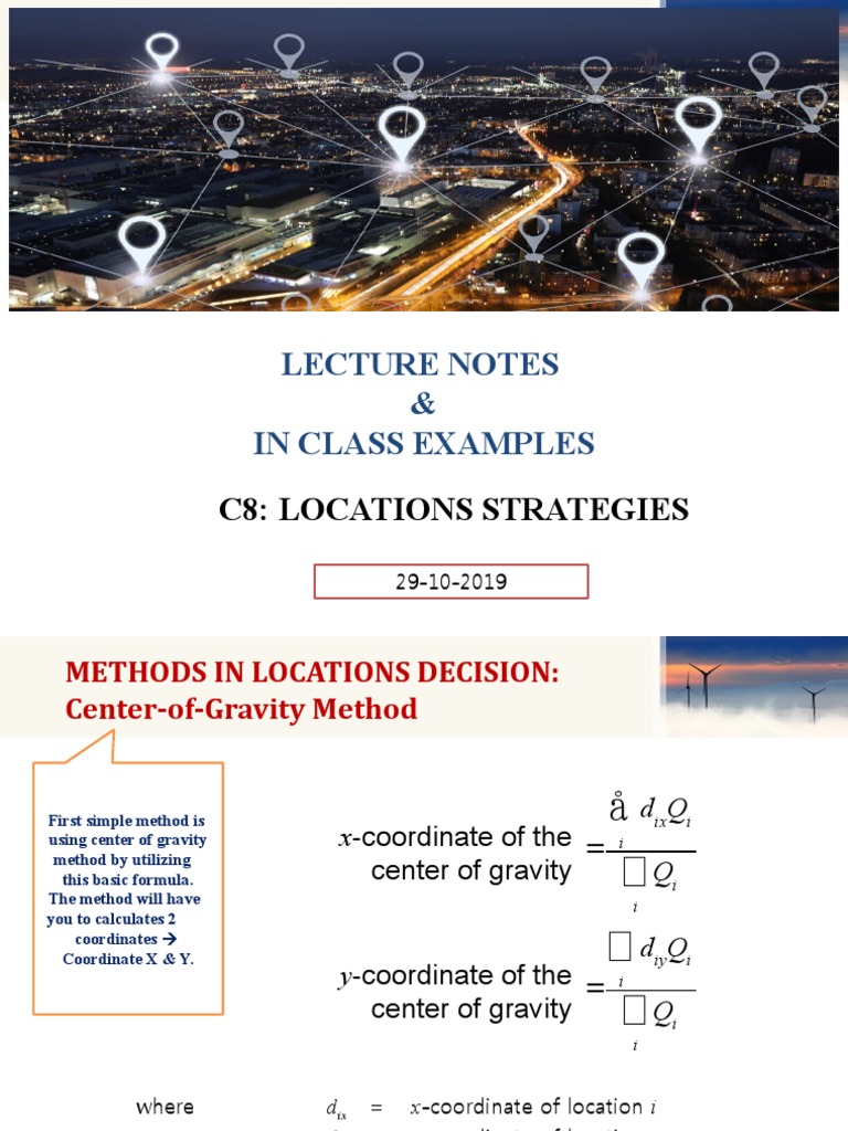 Lecture Notes & in Class Examples: C8: Locations Strategies | PDF ...