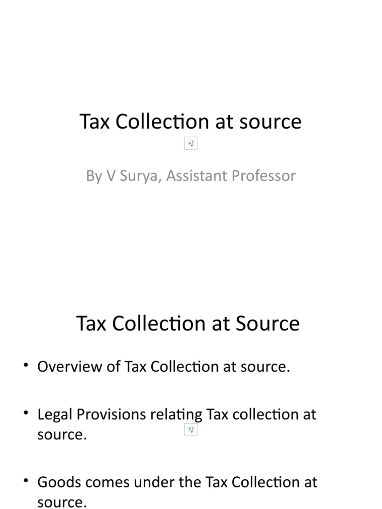 Tax Collection at Source | PDF | Taxes | Public Finance