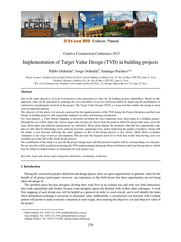 Target Value Design Implementation Guide | PDF | Design | Pump
