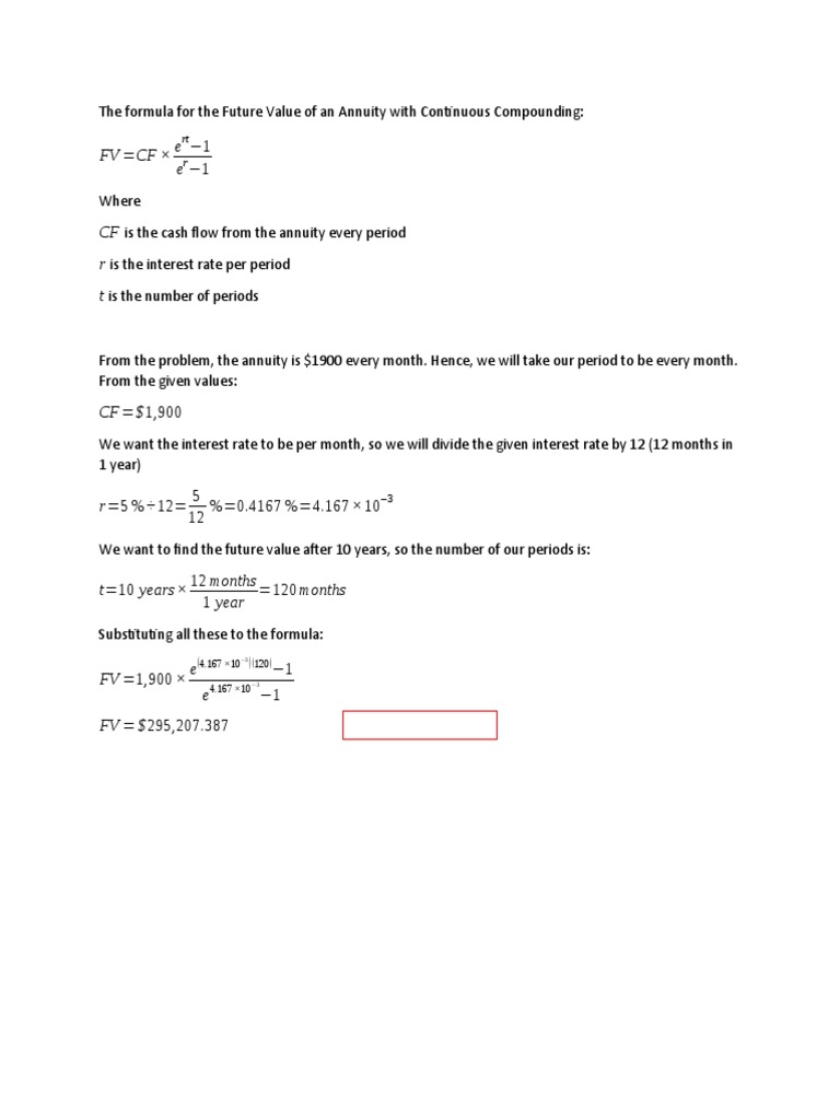 Annuity With Continuous Compounding | PDF