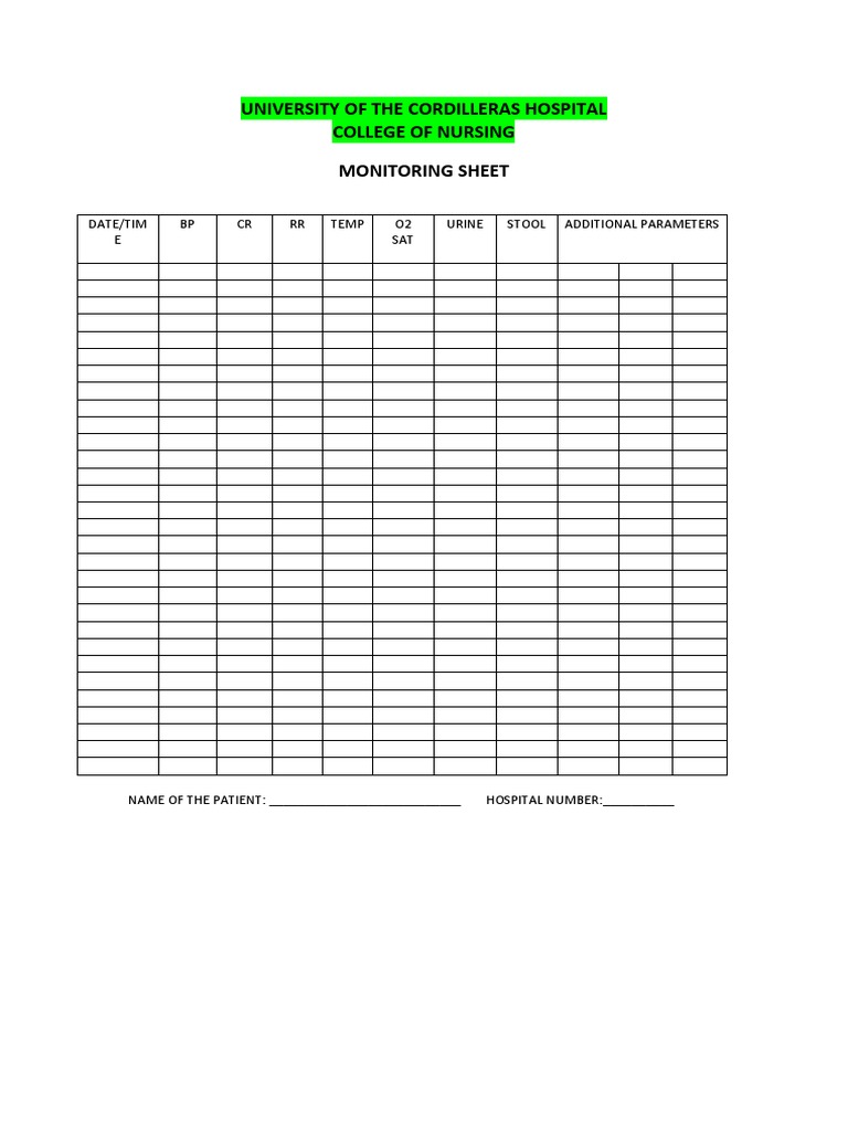 Monitoring Sheet | PDF
