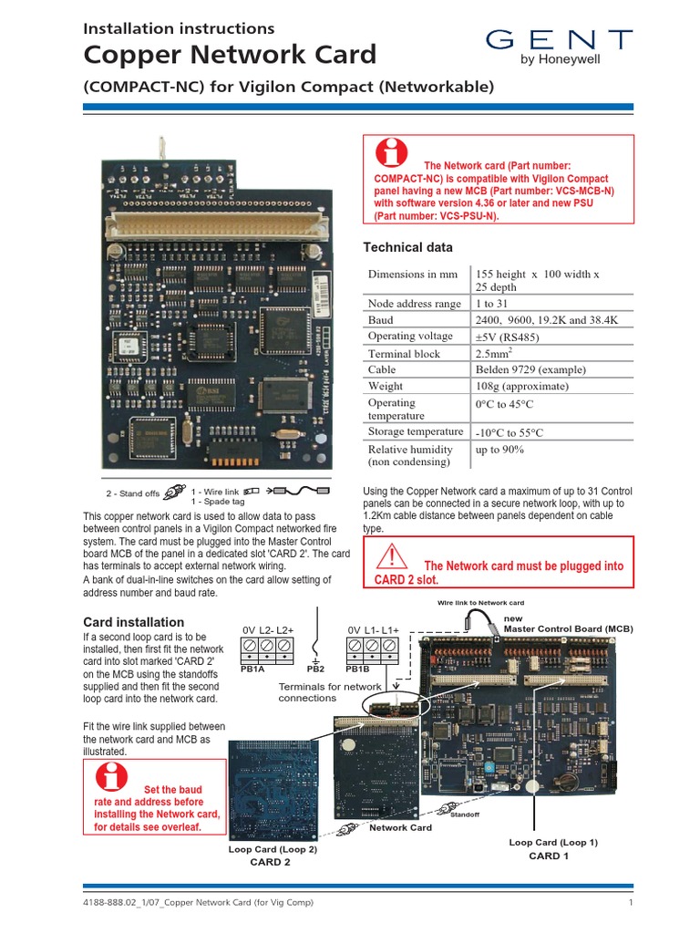 Copper Network Card: Installation Instructions | Download Free PDF ...