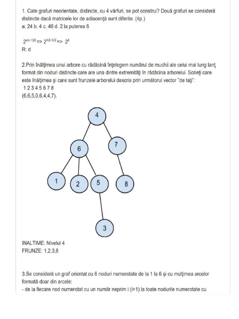 Recapitulare Grafuri | PDF
