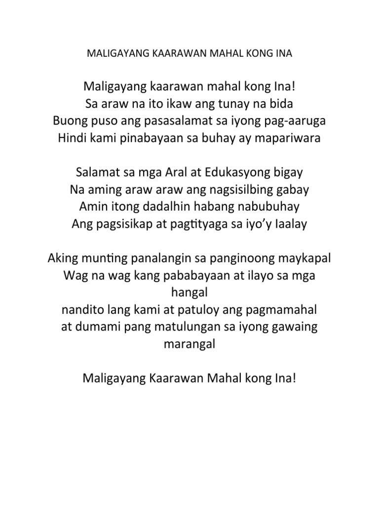 Maligayang Kaarawan Mahal Kong Ina | PDF