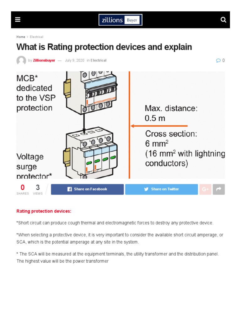 What Is Rating Protection Devices and Explain. | PDF