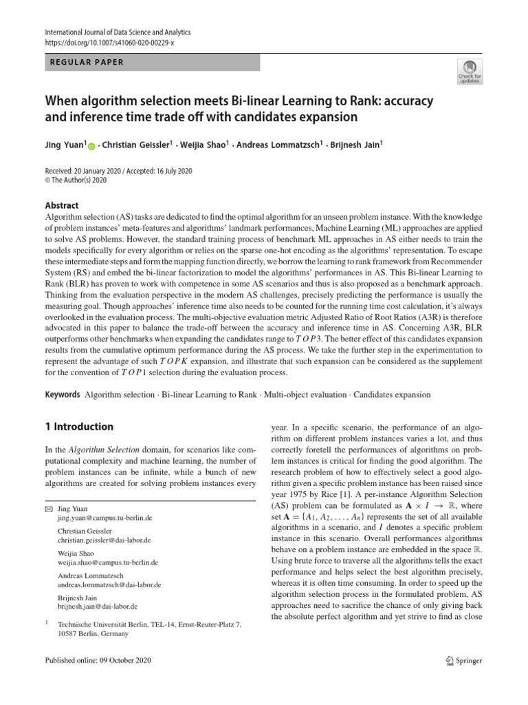 Yuan2020 Article WhenAlgorithmSelectionMeetsBi PDF | PDF | Matrix ...