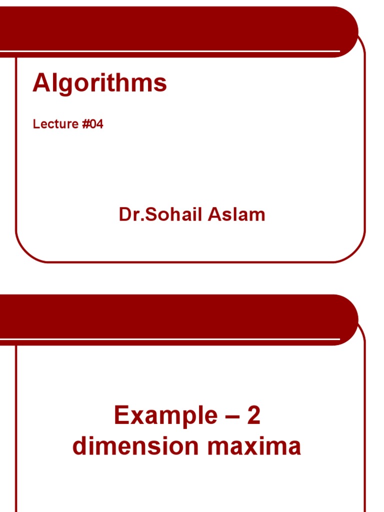 Algorithms: DR - Sohail Aslam | PDF
