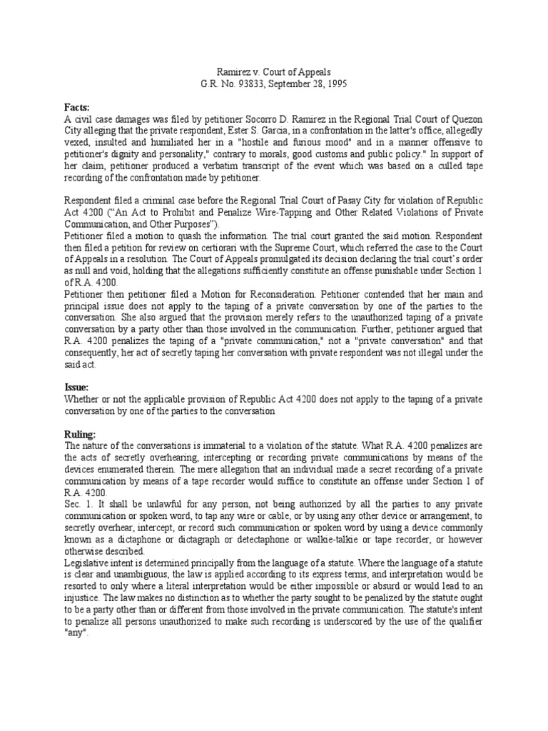 Ramirez v. Court of Appeals | PDF | Certiorari | Courts