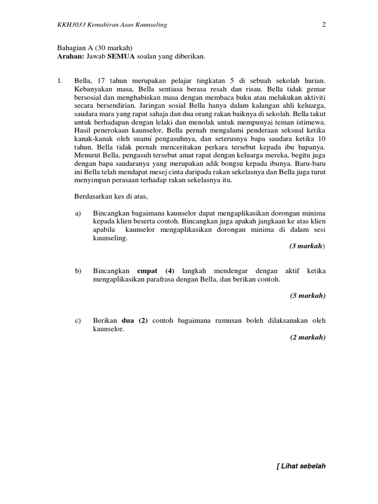 FINAL EXAM KKH3033 A192 - 10 September 2020 | PDF | Karier & Perkembangan