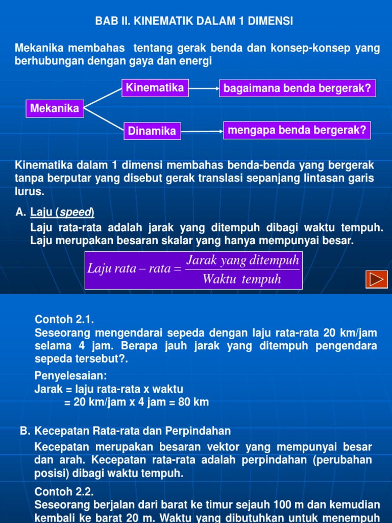 KINEMATIK DALAM 1 DIMENSI (Laju, Kecepatan Rata-Rata, Kecepatan Sesaat ...