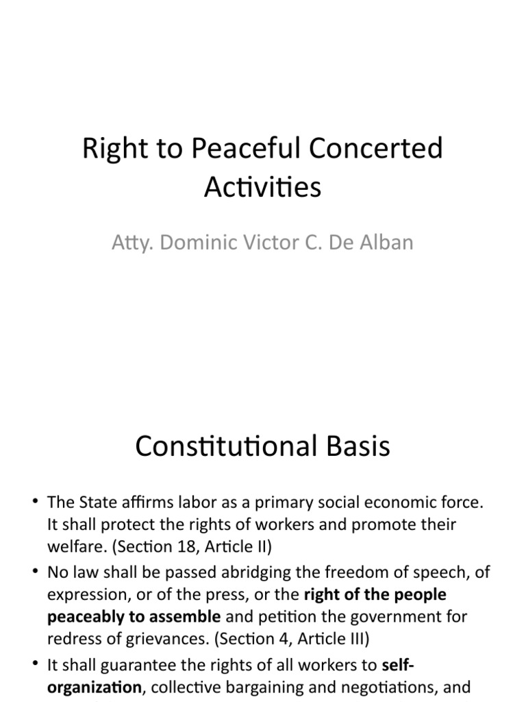 Peaceful Concerted Activities | PDF | Strike Action | Trade Union