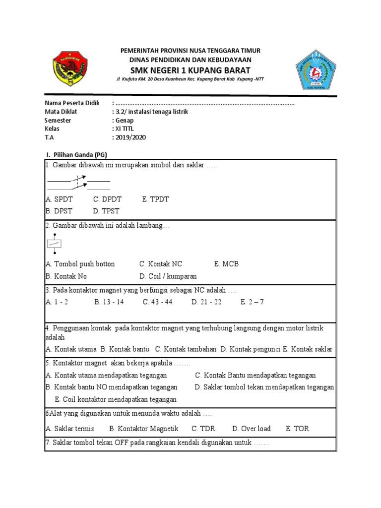 Soal Ulangan ITL Kelas XI New | PDF
