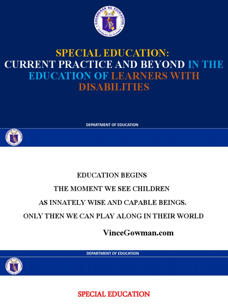 Special Education:: in The Education of | PDF | Special Education | Intellectual Disability