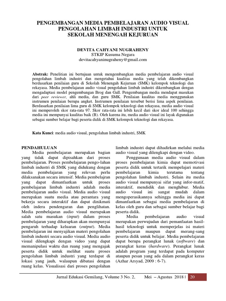 Artikel Instrumen Penilaian Media Pembelajaran | PDF Artikel Instrumen Penilaian Media Pembelajaran | PDF