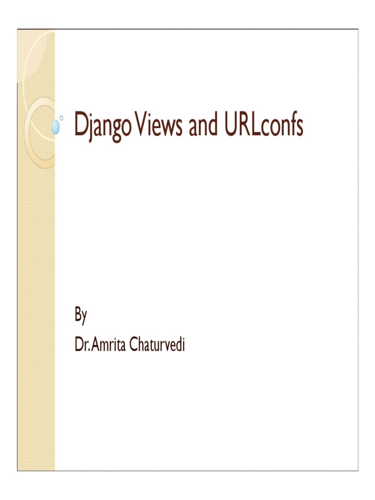 Django Views and URLconfs | PDF | World Wide Web | Internet & Web