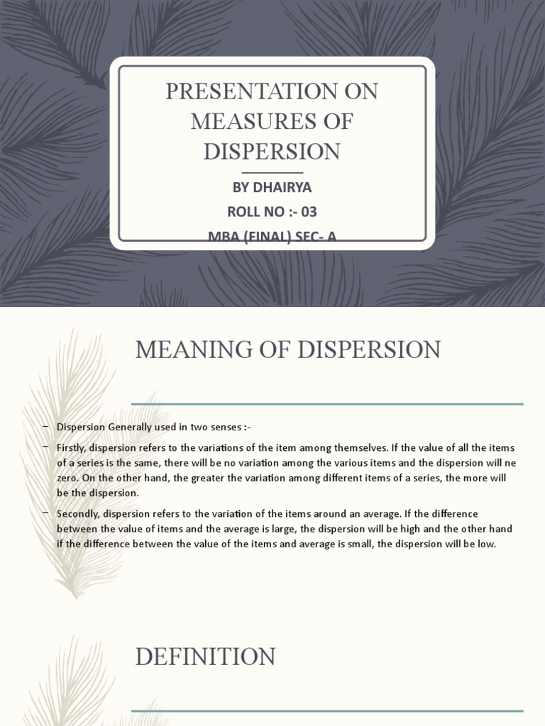 Meaning of Dispersion | PDF | Mean | Statistical Dispersion