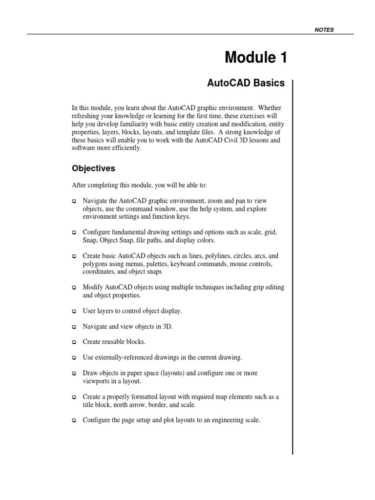 Module01 AutoCADBasics | PDF | Auto Cad | 3 D Computer Graphics