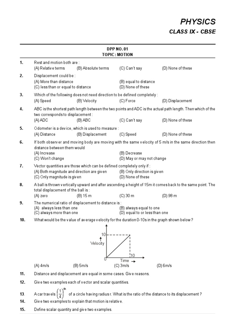 Physics: Class Ix - Cbse | PDF | Buoyancy | Acceleration