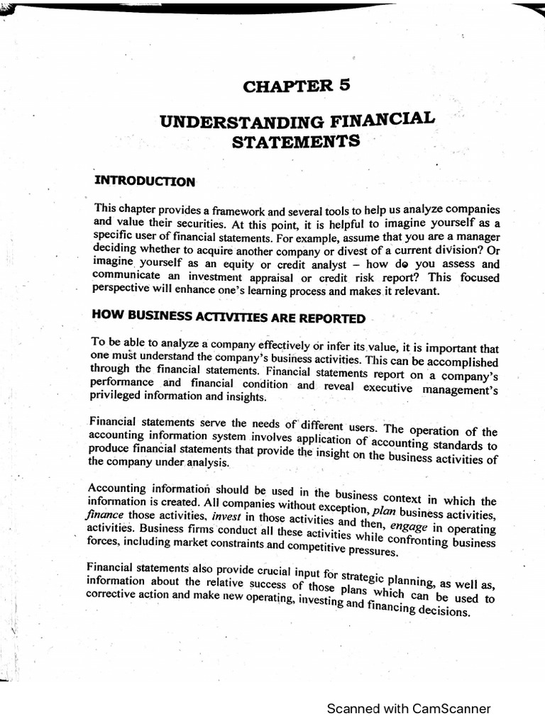 Chapter 5 Understanding Financial Statements | PDF