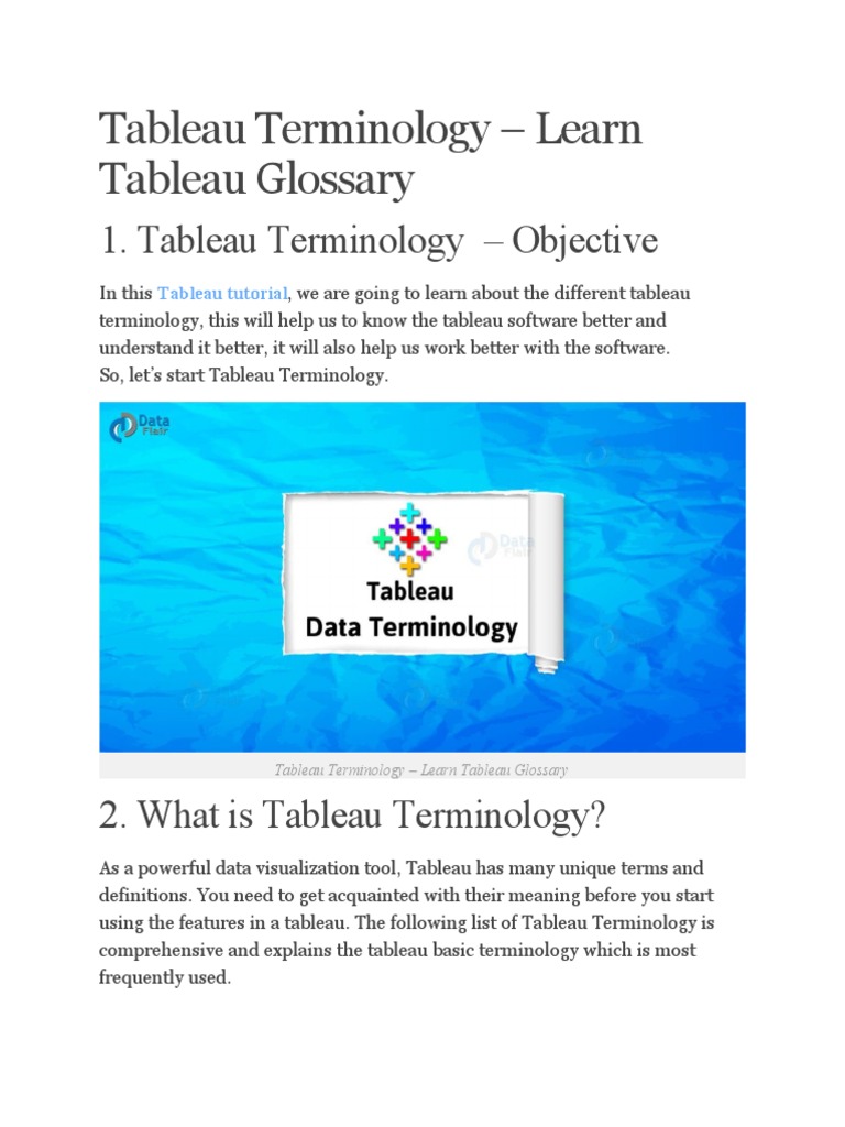 Tableau Terminology 7 | PDF | Worksheet | Data