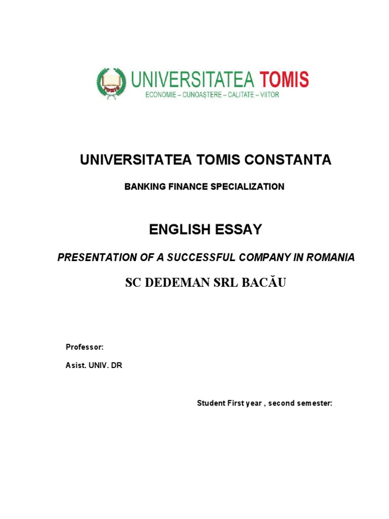 Universitatea Tomis Constanta: SC Dedeman SRL Bacău | PDF | Retail ...