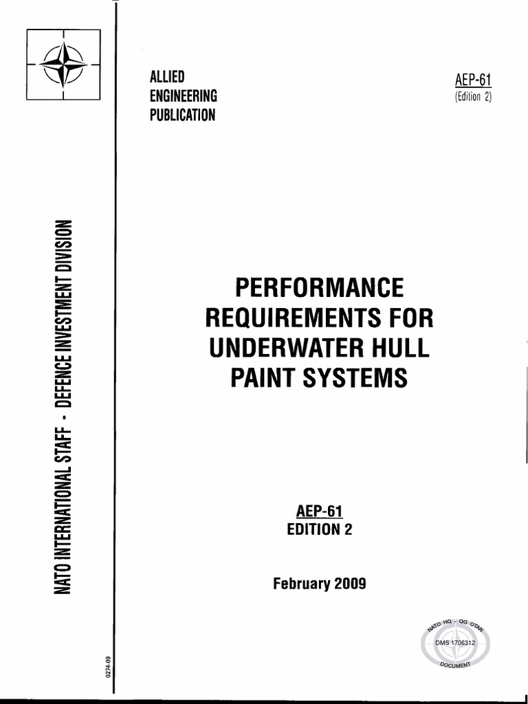 Performance Requirements For Underwater Hull Paint Systems: Allied ...