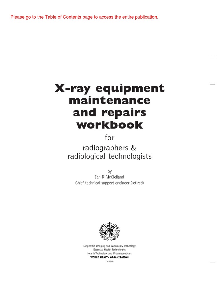 X-Ray Equipment Maintenance and Repairs Workbook PDF | PDF | Technology ...