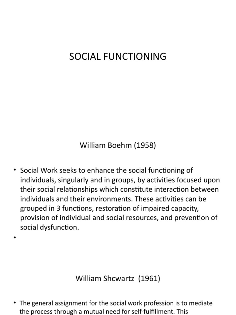 Social Functioning | PDF | Social Work | Attitude (Psychology)