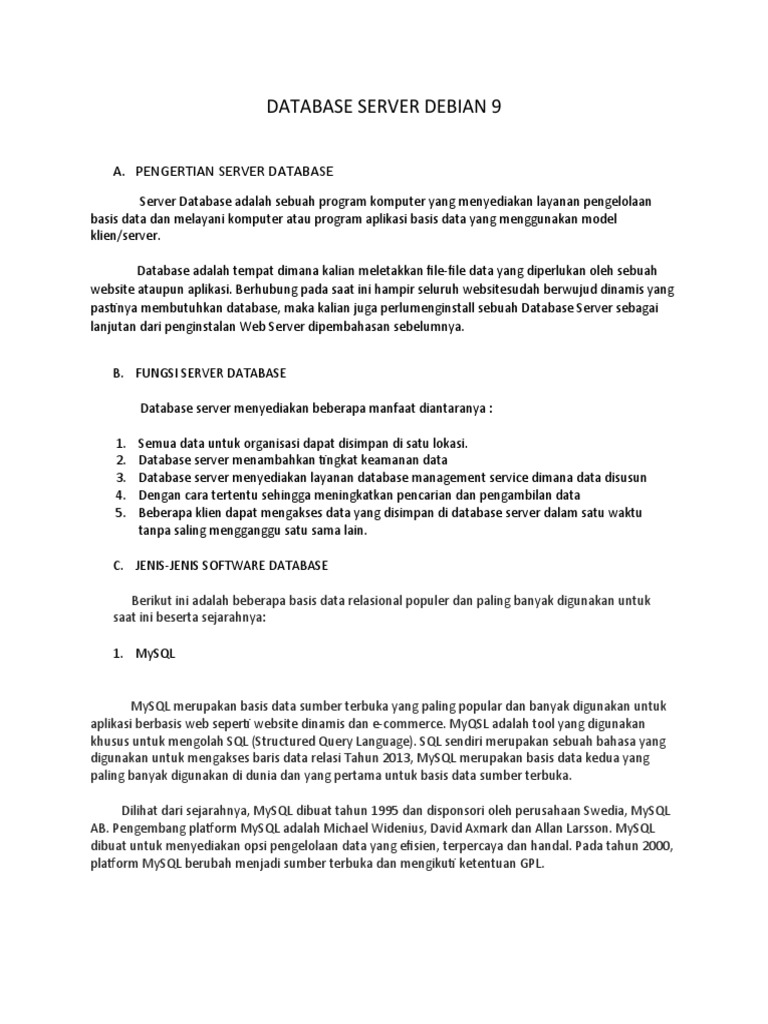 Database Server Debian 9 | PDF | Seni | Komputer
